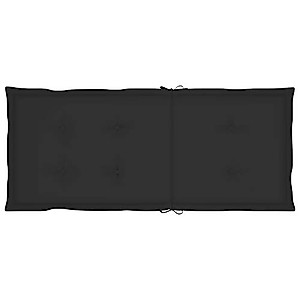 Tidyard 4 Piece Garden Chair Cushions Fabric Seat and Back Cushion Patio Chair Pads Black for Outdoor Furniture 47.2in x 19.7in x 1.2in