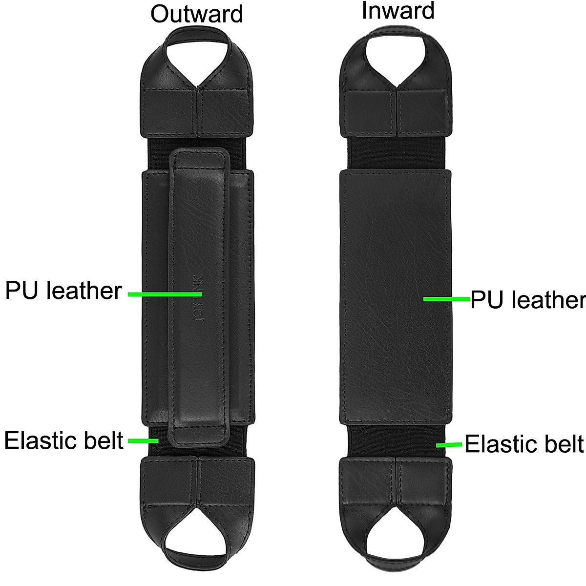 joylink Universal Tablet Hand Holder Strap, 360 Degrees Swivel LeathJer Handle Grip with Elastic Belt, Secure & Portable for 10.1" Tablets (Samsung Asus Acer iPad etc), Black