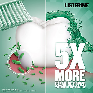 Listerine Freshburst Antiseptic Mouthwash for Bad Breath, Kills 99% of Germs That Cause Bad Breath & Fight Plaque & Gingivitis, ADA Accepted Mouthwash, Spearmint, 8.5 Fl. Oz (250 mL)
