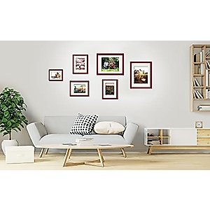 VIOLABBEY 11x14 Picture Frames Red Set of 4, Fits 8x10 Pictures with Mat or 11x14 Photos without Mat, Photo Frame with Real Glass, Vertical or Horizontal for Wall and Tabletop Display