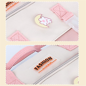 JELLYEA Kawaii Backpack Cute Tote Bag Girl School Crossbody Shoulder Bag with Kawaii Accessories Multi Purpose (Grey)