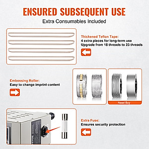 VEVOR Continuous Bag Band Sealing Machine, 0.24-0.47 in/6-12 mm Seal Width, Vertical Band Sealer Machine with Digital Temperature Control, Carbon Steel Bag Sealer for 0.02-0.8 mm Plastic Bags Films