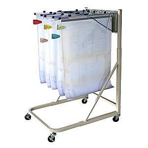 Landrol Heavy Duty Rolling Stand Wheels Mobile Plan Center Blueprint Storage File with 12 Pivot Brackets Height & Length Adjustable