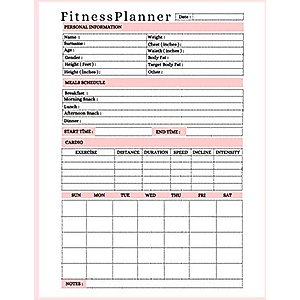 fitness planner book | fitness planner notebook | fitness planner journal | fitness planner goodnotes | fitness planner printable | 8.5 " x 11 " | 100 Pages