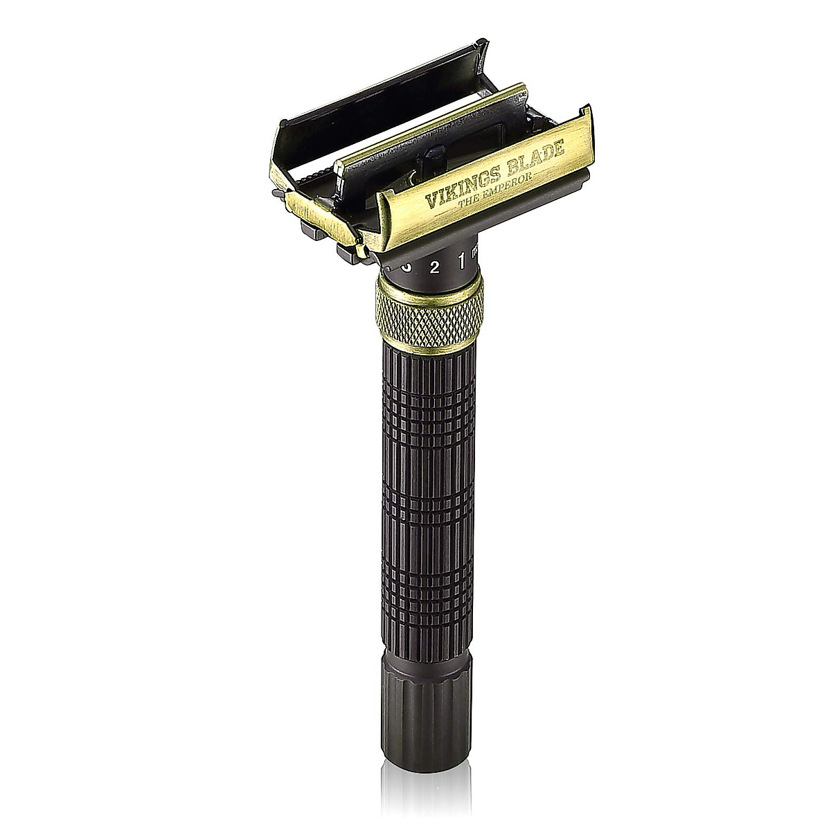 VIKINGS BLADE Adjustable Double Edge Safety Razor + Luxury Case. Smooth, Reusable, Eco-Friendly (The Emperor “Augustus”)