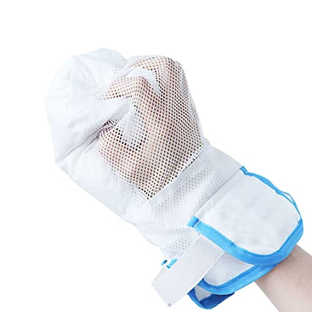 Wisexplorer Medical Hand Restraints Safety Mitts Glove for Dementia Elderly and Patients, Fingers Separated Design with Breathable Mesh and Thick Sponge