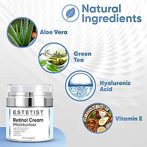 Razor Bump Stopper After Shave Solution for Ingrown Hair and Face Moisturizer 2,5% Organic Retinol Cream for Day & Night with Hyaluronic Acid