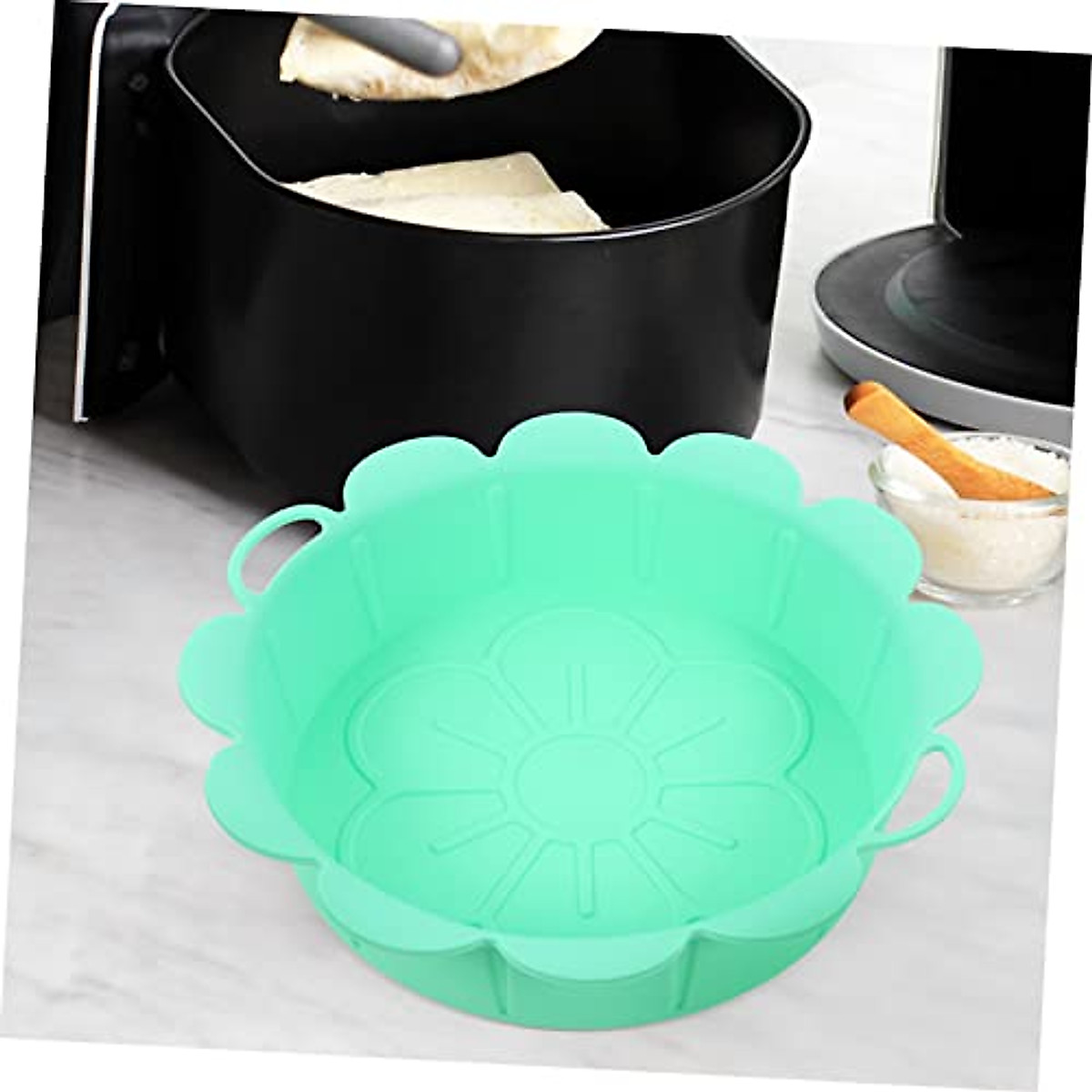 HEMOTON Air Fryer Pan Perforated Baking Sheet Toaster Oven Toaster Oven Pans Air Fryer Silicone Liner Oven Pot Air Fryer Silicone Basket Air Fryer Liner Washable Air Fryer Mat Silicone Pot