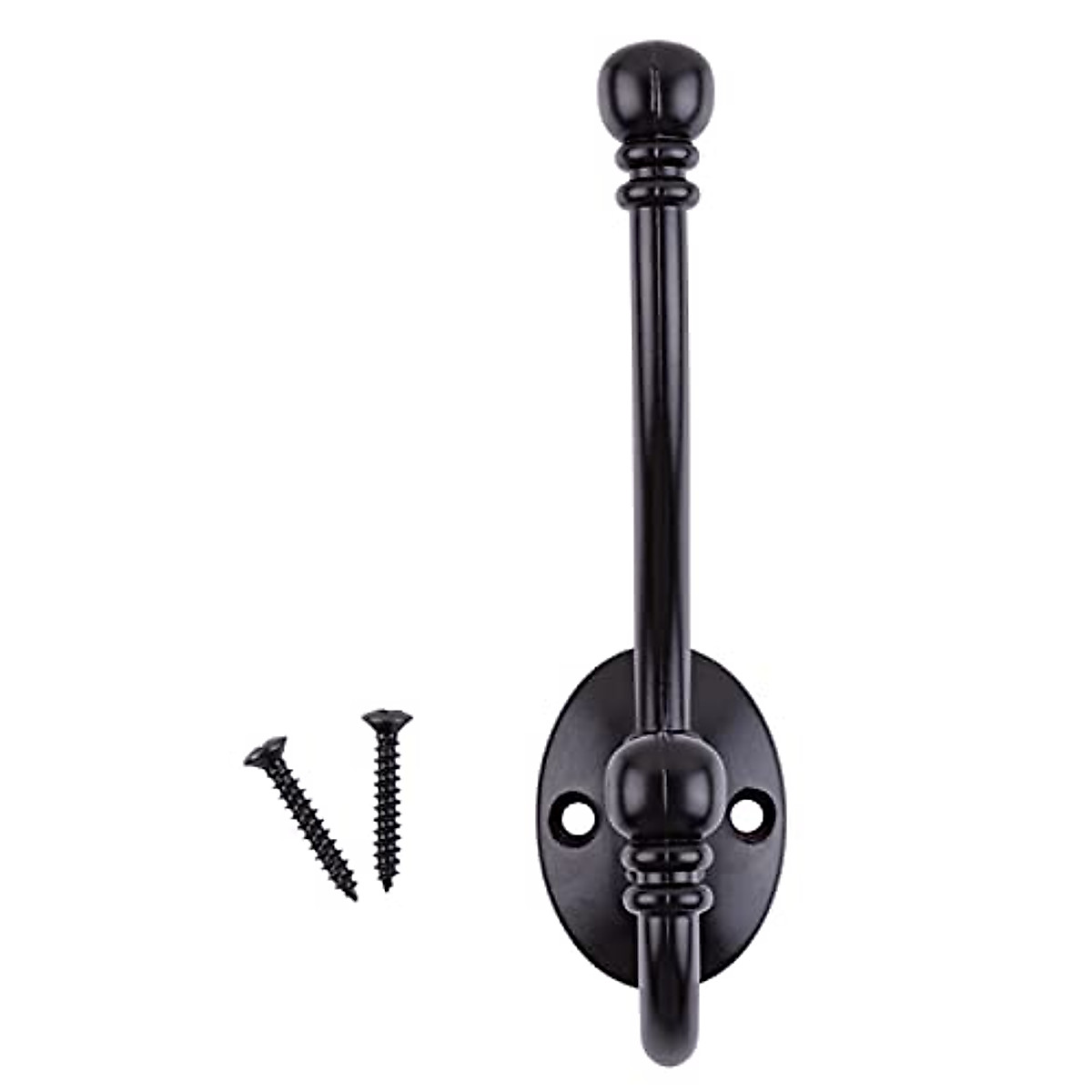 UNIQANTIQ HARDWARE SUPPLY Double Prong Dark Oil Rubbed Bronze Finished Hat and Coat Hook with Ball Ends | Wall, Hall Tree, Rack Mount Vintage Coat Hooks for Hanging Garment | DL-P2669-OB (5)