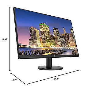 HP P27v G4 27 Inch IPS LED Backlit Monitor 2-Pack Bundle with FHD 1920 x 1080, Blue Light Filter, HDMI, VGA, Fully Adjustable Desk Mount Monitor Stand