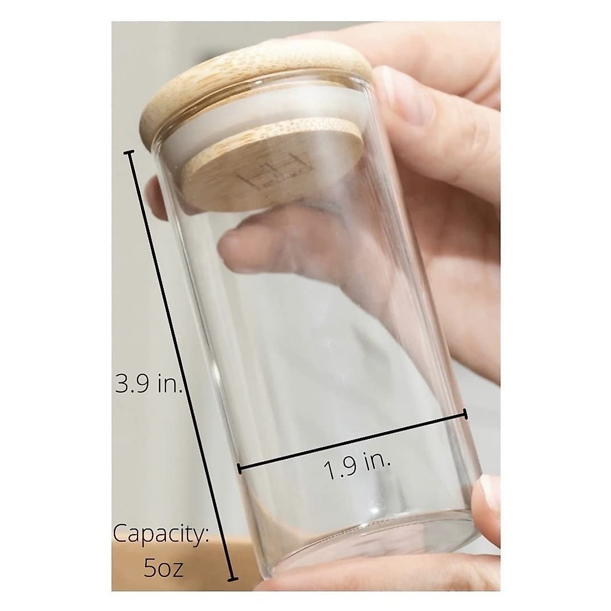 12 Piece- 5oz Eco-friendly Bamboo Lid Glass Spice Jar Set with 84-Minimalist Pre-Printed Waterproof Spice Labels, 16-Blank Labels– For Spices, Seasoning, Herb Storage and Kitchen Organization