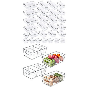 Kootek 28 Pcs Drawer Organizer and 4 Pack Refrigerator Organizer Bins