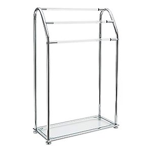 Organize It All 3 Bar Bathroom Towel Drying Rack & Holder with Shelf , Chrome, 62443W-1