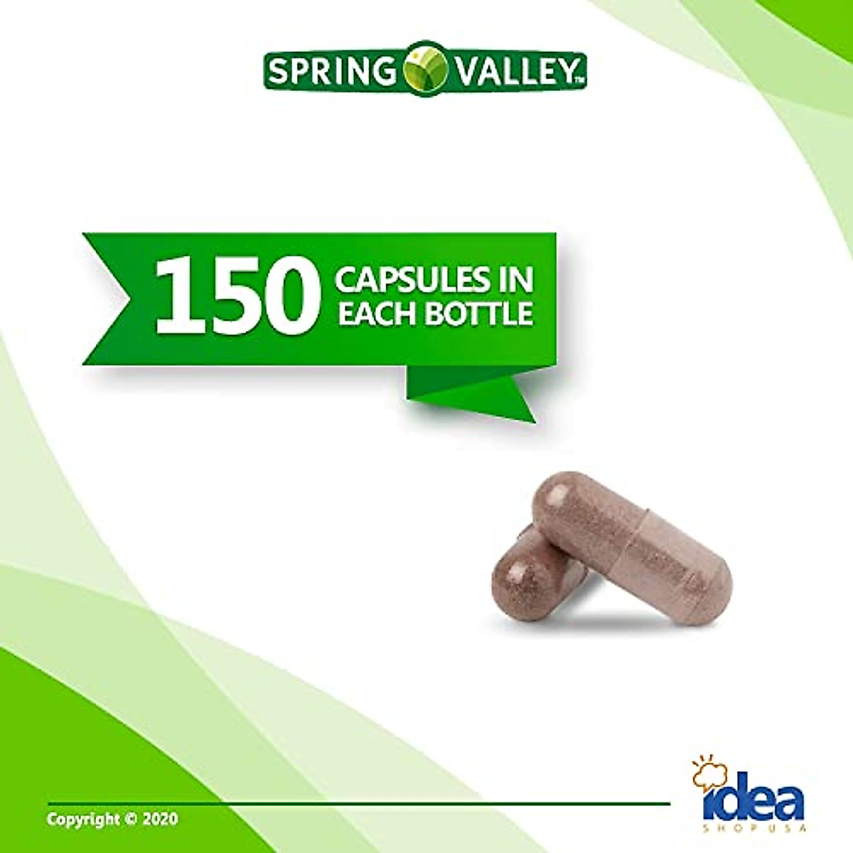 Spring Valley Zinc 50 mg with Vitamin D3 50 mcg Capsules + “Vitamins & Minerals - A to Z" - Better Idea Guide (2 Pack 300 ct)