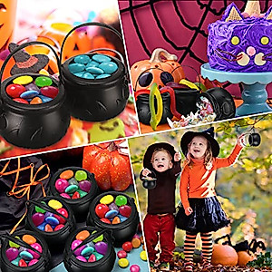 Sosation 19 Pcs Halloween Witches Cauldron Serving Bowls Decor Set 1 Pcs Mini Witches Cauldron Serving Bowls Shelf 9 Pcs Black Candy Bowl Witches Cauldron Serving Bowls and 9 Pcs Mini Black Pothook