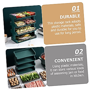 Veemoon Kitchen Shelf Food Storage Shelves Stackable Fruit Serving Tray Veggie Trays Vegetable Storage Cart Tiered Basket Food Colanders Strainers Fruit Tray Detachable Side Dish Plastic