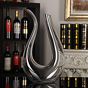 Gnimihz Wine Decanter - Handmade Lead-free Crystal Swan-neck Decanter, Elegant and Effective Wine Accessories, Wine Gifts, 1500ml