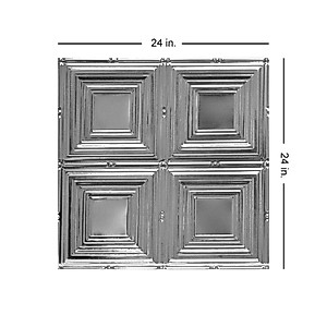 Cubism 2 ft. x 2 ft. Tin Plated Steel Wall and Ceiling Patterns Nail Up Steel (Unfinished) 6 Pack