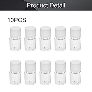Othmro 10Pcs 5ml Plastic Bottles, Lab Cylindrical Chemical Reagent Bottle, Wide Mouth Laboratory Reagent Bottle, Sample Sealing Liquid Storage Container for Food Store Transparent