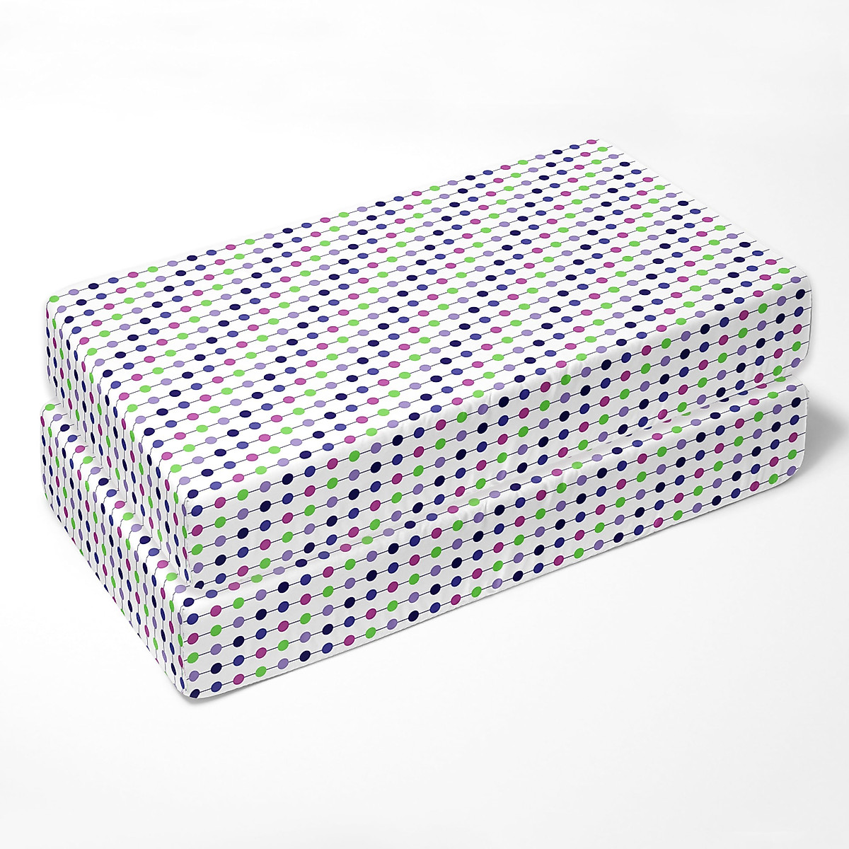 Bacati - 2 Pack Dots Purple Girls 100% Cotton Universal Baby US Standard Crib or Toddler Bed Fitted Sheets (Pearl String, Purple)