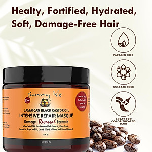 Sunny Isle Jamaican Black Castor Oil Extreme Hydrating Shampoo + Conditioner 10.1oz + Intensive Repair Masque 16oz "Combo"