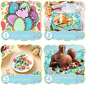 150 Pcs Easter Wax Paper for Food ,wrap Paper Sheets Sandwich Candy Cookies Wraps for Easter with Eggs Rabbit Flowers Pattern Waterproof Liner for Kitchen Handmade Food Easter Party Supplies