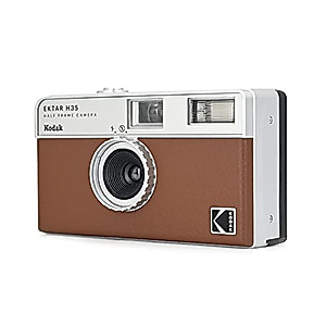 KODAK EKTAR H35 Half Frame Film Camera, 35mm, Reusable, Focus-Free, Lightweight, Easy-to-Use (Brown) (Film & AAA Battery are not Included)