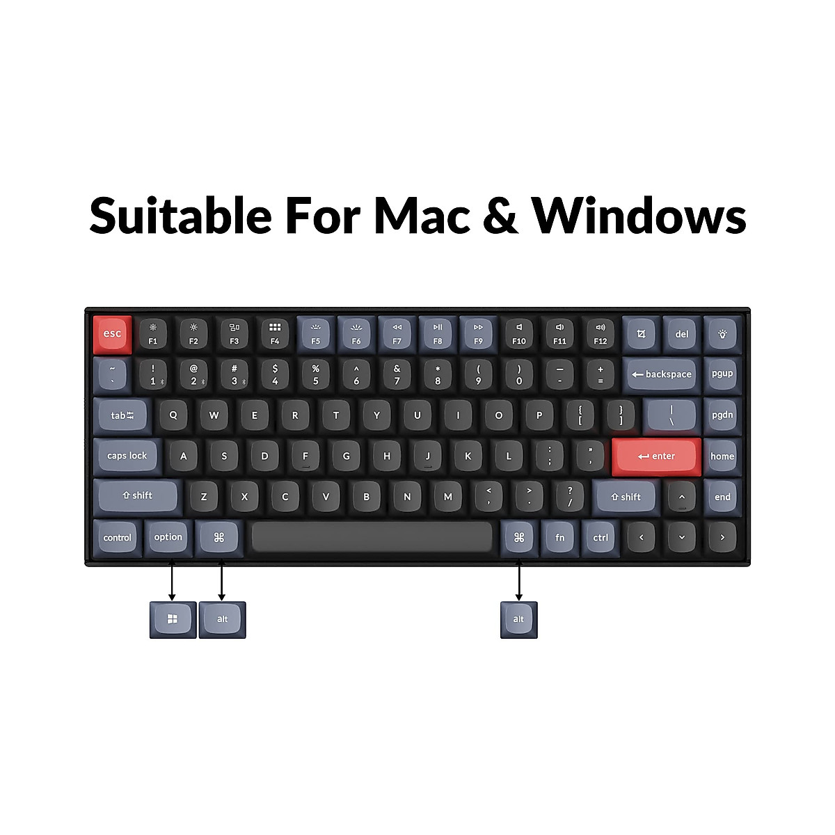 Keychron K2 Pro QMK/VIA Wireless Mechanical Keyboard, Custom Programmable Macro Wired Keyboard with Hot-Swappable K Pro Brown Switch White LED Backlight PBT Keycaps for Mac Windows Linux