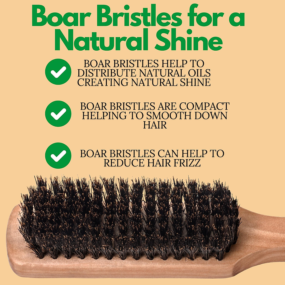 GranNaturals Soft Mens Boar Bristle Hair Brush - Natural Wooden Club Style Wave Hair Brush for Men - Styling Beard Hairbrush for Fine, Thin or Thick Hair