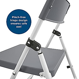 COSCO Kid's Pinch-Free Resin Folding Chair, Gray & White, 4-Pack, Easy to Clean, Multi-Purpose, No Assembly Required, Portable, for Snacking, Homework, & Games, Cool Gray