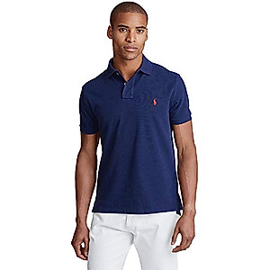 Polo Ralph Lauren Classic Fit Mesh Polo Shirt, Basic Navy With Red Pony, X-Large