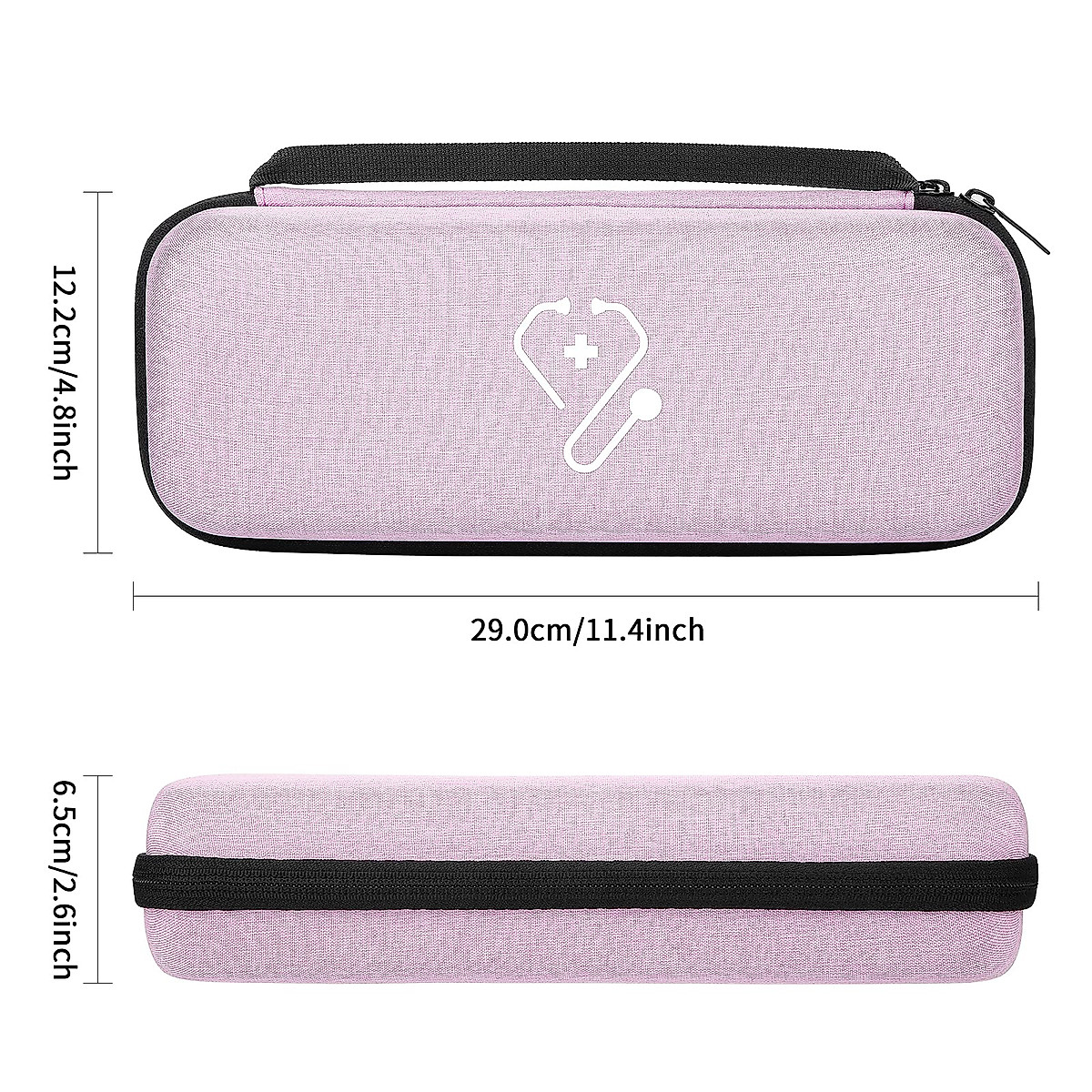 YINKE Stethoscope Case for 3M Littmann Classic III/Cardiology IV/Lightweight II S.E. & MDF Acoustica Stethoscope, Hard Organizer Storage Bag for Nurses and Doctors Accessory (Pink)