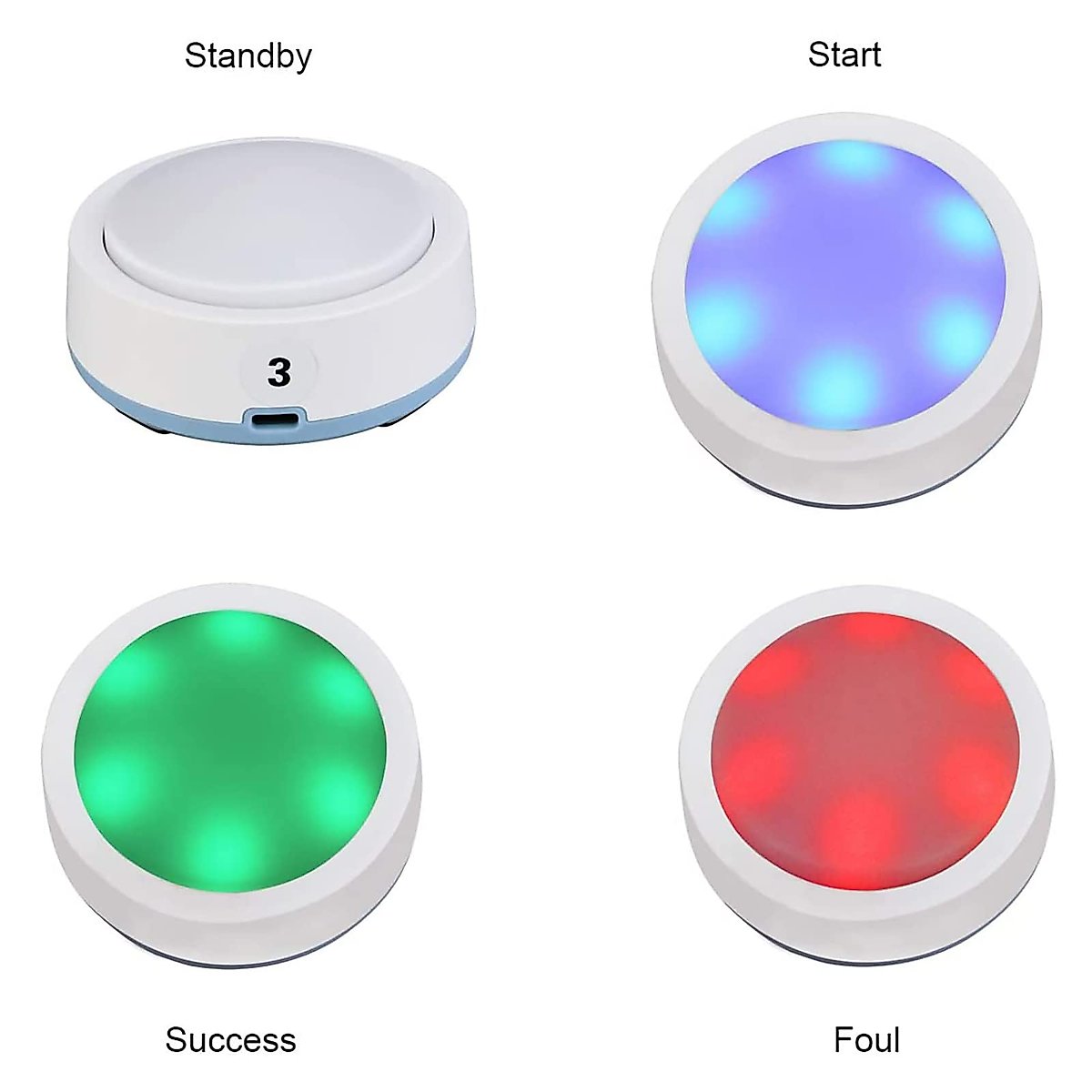 Retekess TM101 Wireless Quiz Answer Game Buzzer System, Add Up to 32 Buttons,262ft,Auto-Sleep,10 Buzzers for Game Show,Family Game Nights,Debate Contests in Companies,School Contest