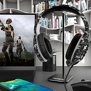 targeal Headphone Stand - Aluminum Gaming Headset Holder for Desk - Computer Game Hardware and Accessories - Gamer Storage Gifts for Men - Black