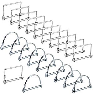 Favordrory 20 Pieces Shaft Locking Pin Safety Coupler Pin 1/4 Inch Diameter in 2 Shapes of Square and Arch for Farm Trailers Wagons Lawn Garden, Silver