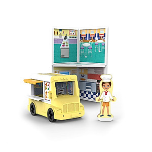 Melissa & Doug Magnetivity Magnetic Tiles Building Play Set – Pizza & Ice Cream Shop