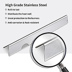Plowo Grill Replacement Parts for Weber 66033 66796 66041, Genesis II E-410, Genesis II S-410, Genesis II LX E-440, Genesis II LX S-440, 17 1/8" Flavorizer Bar, 12 1/2" Heat Deflector, Stainless Steel