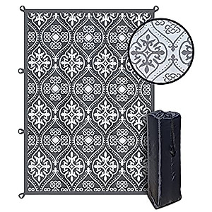 UrbanPatch RV Patio Mat | Camping Outdoor Rug Extra Large | 9x18' Thick Woven Reversible Mat | Washable Camper Carpet for Outside