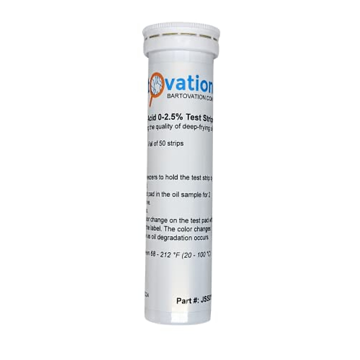 Frying Oil Quality Test Strips, Low Range Free Fatty Acid (FFA) 2.5% [Vial of 50 Test Strips]