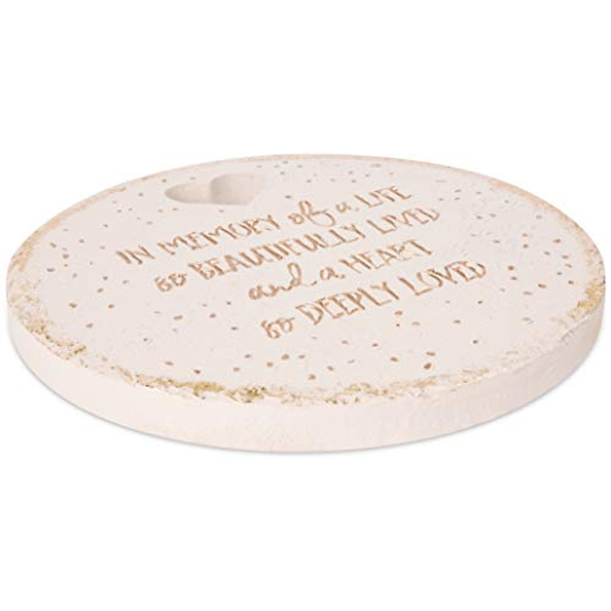 Pavilion Gift Company 22213 in Memory of A Life So Beautifully Live and A Heart So Deeply Loved-10 Inch Weather Proof 10" Garden Stone, Round, Beige