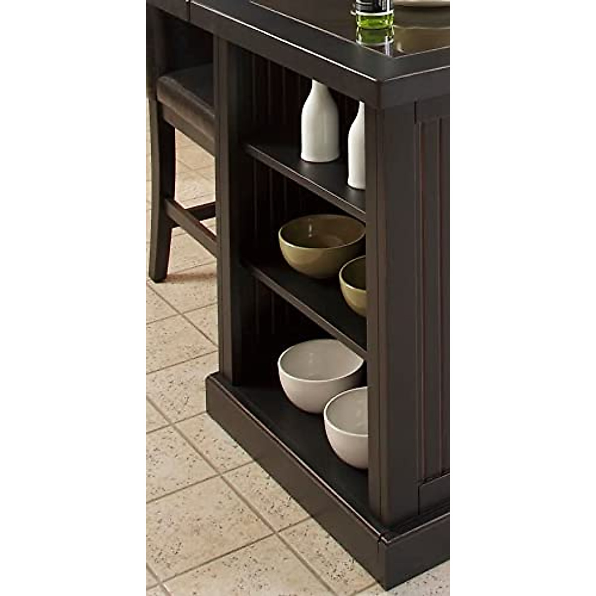 Nantucket Distressed Black Kitchen Island by Home Styles