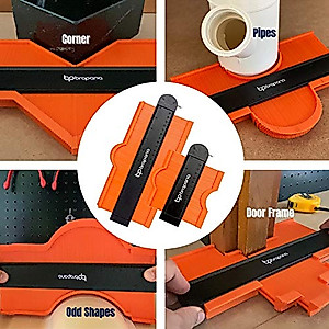 Contour Gauge with Lock Set 10” and 5”, Profile Duplicator Tool with Precision and Master Outline Plastic Measuring Templates & Duplication for Curves, Corners, Irregular Shapes, Woodworking Guide