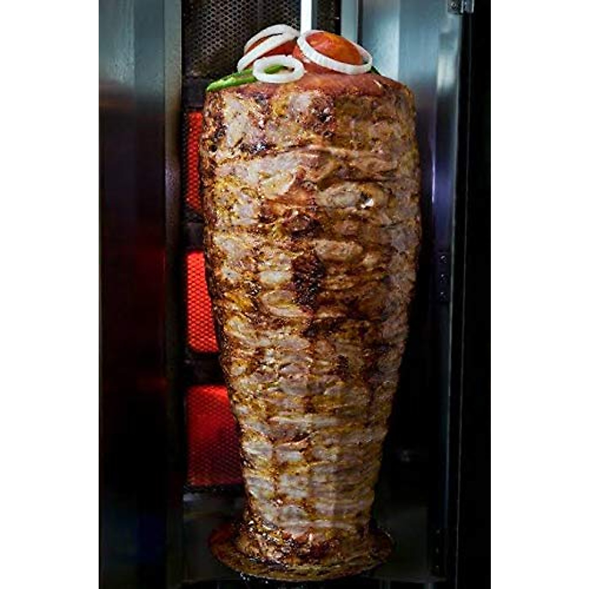 BEST INDUSTRIAL - AUTOMATIC ROTATING FULL SET - Meat Capacity:35 kg./ 77 lb. NATURAL GAS 3 BURNER Vertical Broiler Commercial/Home use Shawarma Gyro Doner Kebab Tacos Al Pastor Grill Trompo Machine