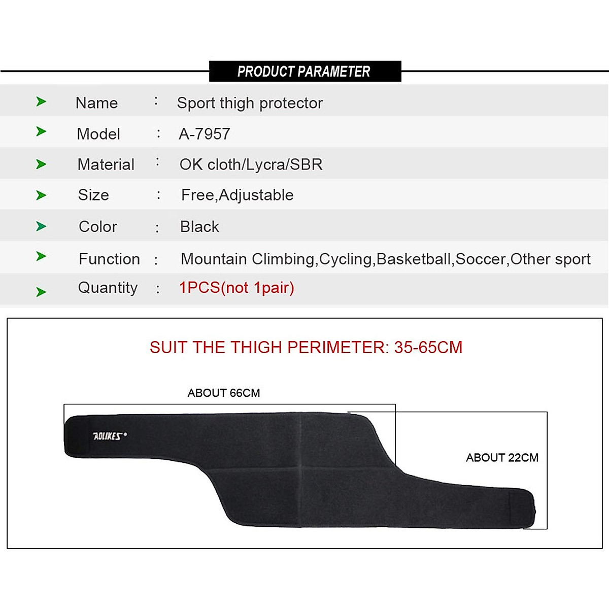 Mcolics Compression Thigh Recovery Sleeve for Hamstring Pain, Groin Pain, & Quad Support - Guaranteed to Speed up Recovery & Relieve Pain and Soreness - Great for Running & All Sports! (1 Sleeve)