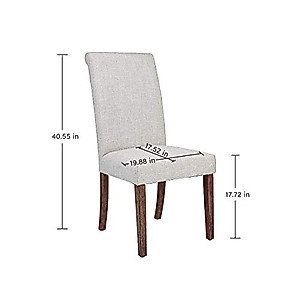 CangLong Classic Upholstered Accent Single Pack Dining-Chair Side Chair Kitchen Room Chair, Grey