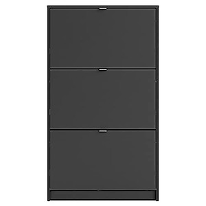 Tvilum, Black Matte Bright 3 Drawer Shoe Cabinet