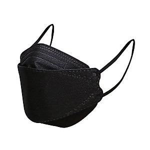 Rmaytiked 50Pcs 4-Ply KF94 Black Face Masks Breathable 3D Mouth Shields Filter