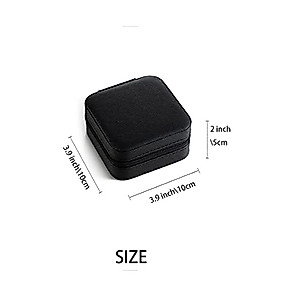 ZPROW Travel Jewelry Case, Mini Portable Jewelry Travel Boxes, Small Jewelry Organizer for Rings, Earrings, Pendants, Watches, Necklaces, Lipsticks Organizer Storage Holder Case (Black)