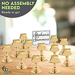 Gold Table Number Holders (12 Pack) - Metal Place Card Holder, Picture Holder, Weddings Menu Holder and Card Stand, Table Card Holder Stand, Table Number Stands, Photo Stand, Recipe Table Sign Holders