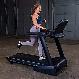 Body-Solid (T25) Foldable Incline Treadmill for Jogging & Walking, 400lbs. Weight Capacity, 4 HP Electric Motor Running Machine with Anti-Static Carbon Woven Belt, Speed Range 1-10 mph, Black